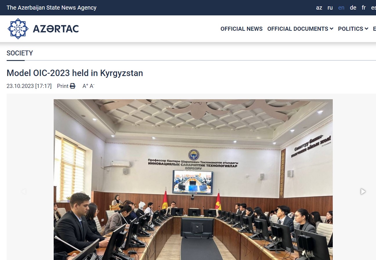 Model OIC-2023 held in Kyrgyzstan - ICYF-ERC